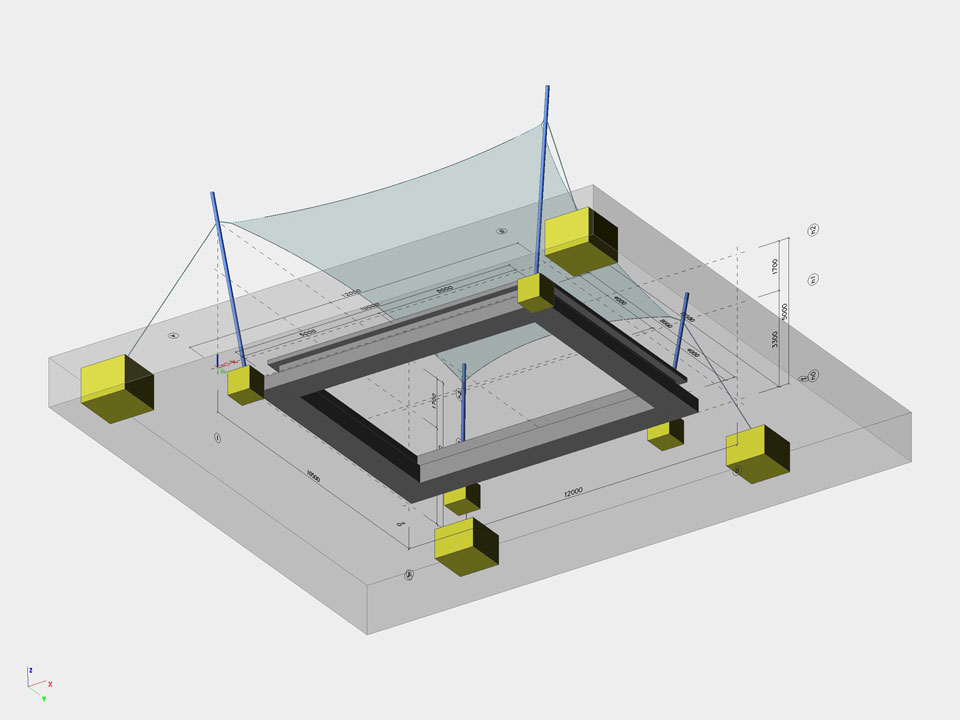 Details Shadow sail Ladenburg 2005 - STATICS RYKLIN